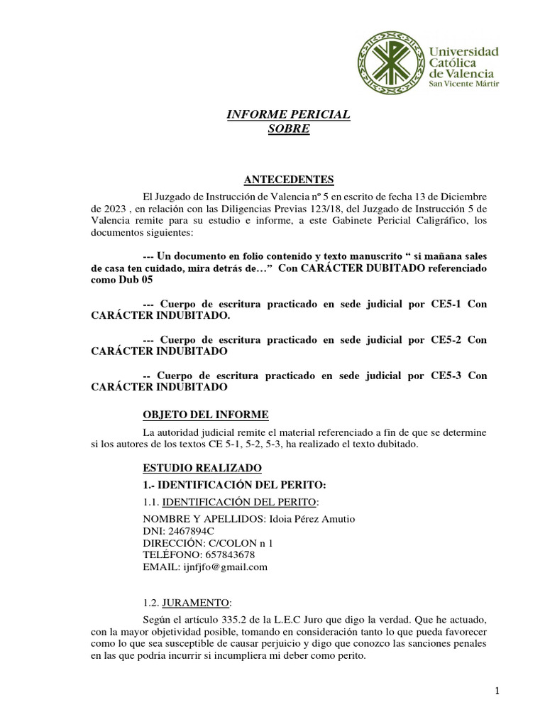 Practica Informe Pericial Caligrafico | Descargar gratis PDF | Ultravioleta | Olas