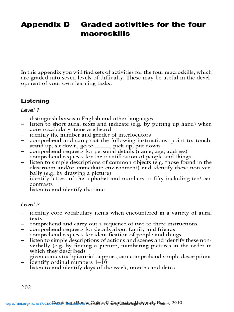 Graded Activities For The Four Macroskills | PDF | Vocabulary ...