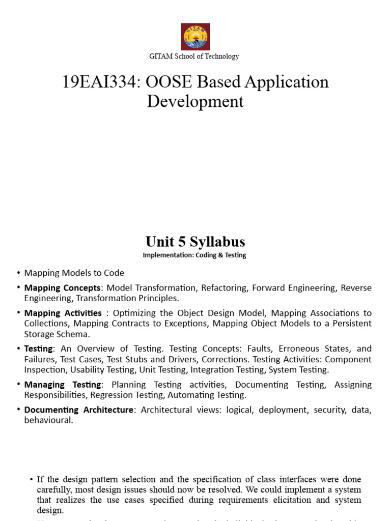 OOSE Unit-5 | Download Free PDF | Inheritance (Object Oriented Programming) | Method (Computer ...