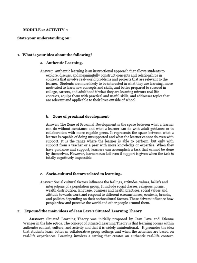 Module 2 Activity 1 | PDF | Learning | Cognitive Psychology