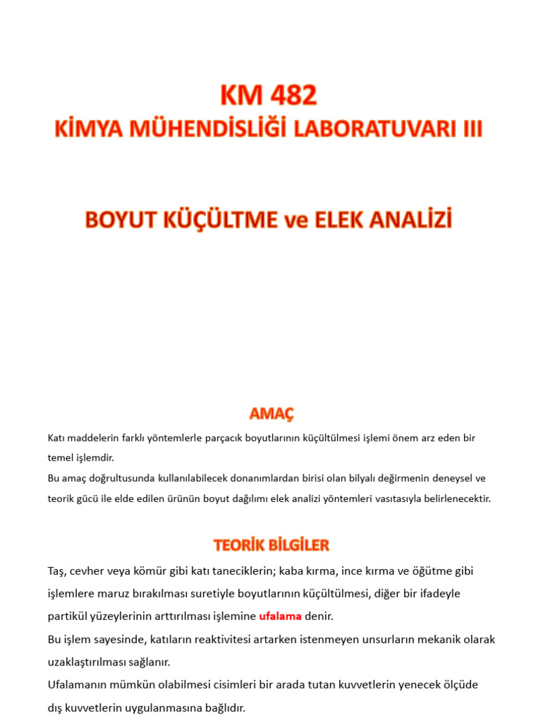 5 Boyut Kucultme Ve Elek Analizi | PDF