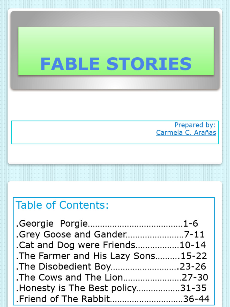Engaging Fable Stories with Morals | PDF