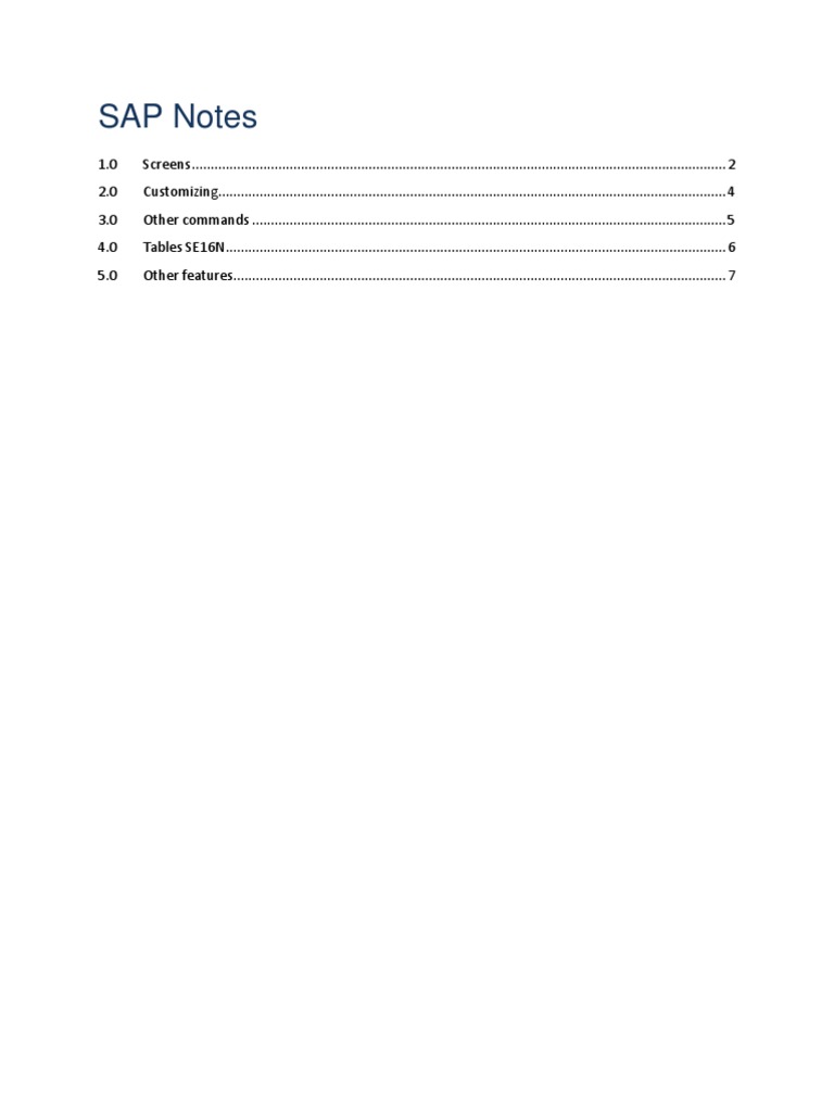 SAP Notes | PDF | Cheque | Information Technology Management
