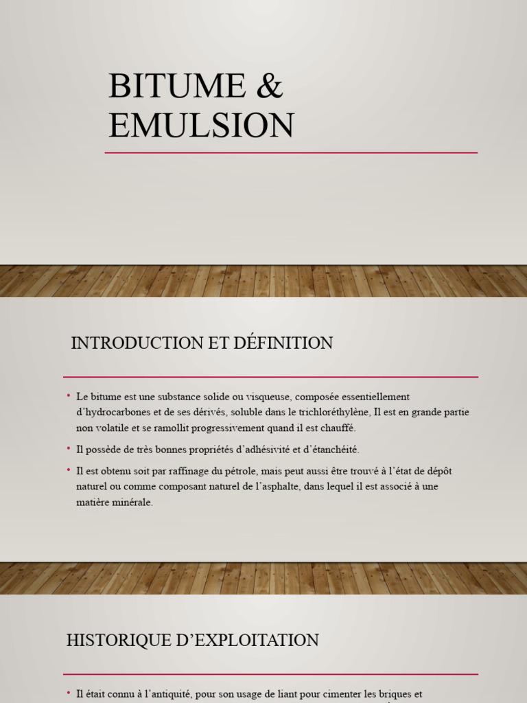 Émulsions de Bitume : Historique et Usages | PDF | Émulsion | Chimie