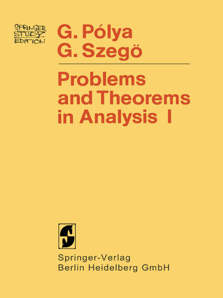 Analysis Problems and Theorems Vol I | PDF | Integral | Limit (Mathematics)