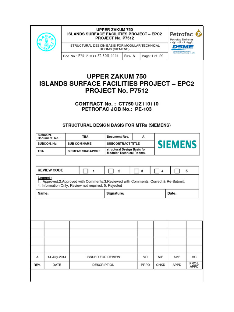 Structural Design Basis - Rev A | PDF | Door | Strength Of Materials