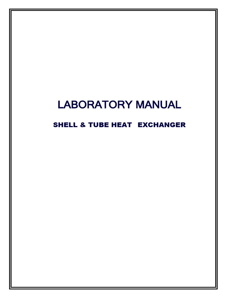 Shell And Tube Lab Manual Pdf