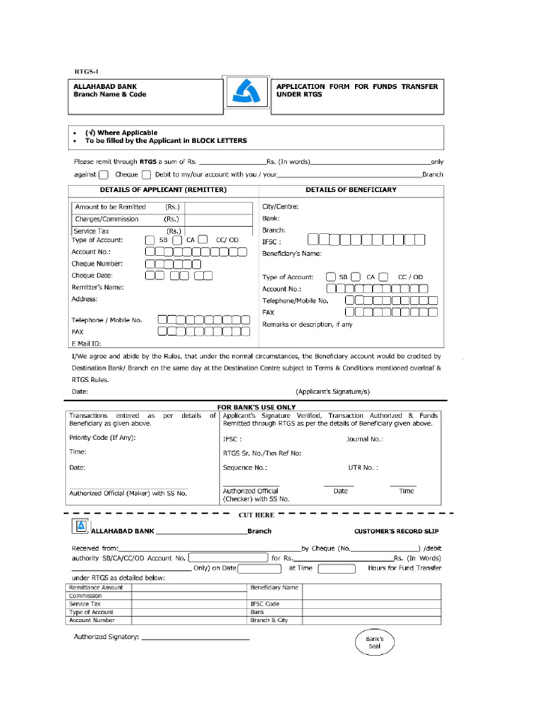 Allahabad Bank Rtgs | PDF