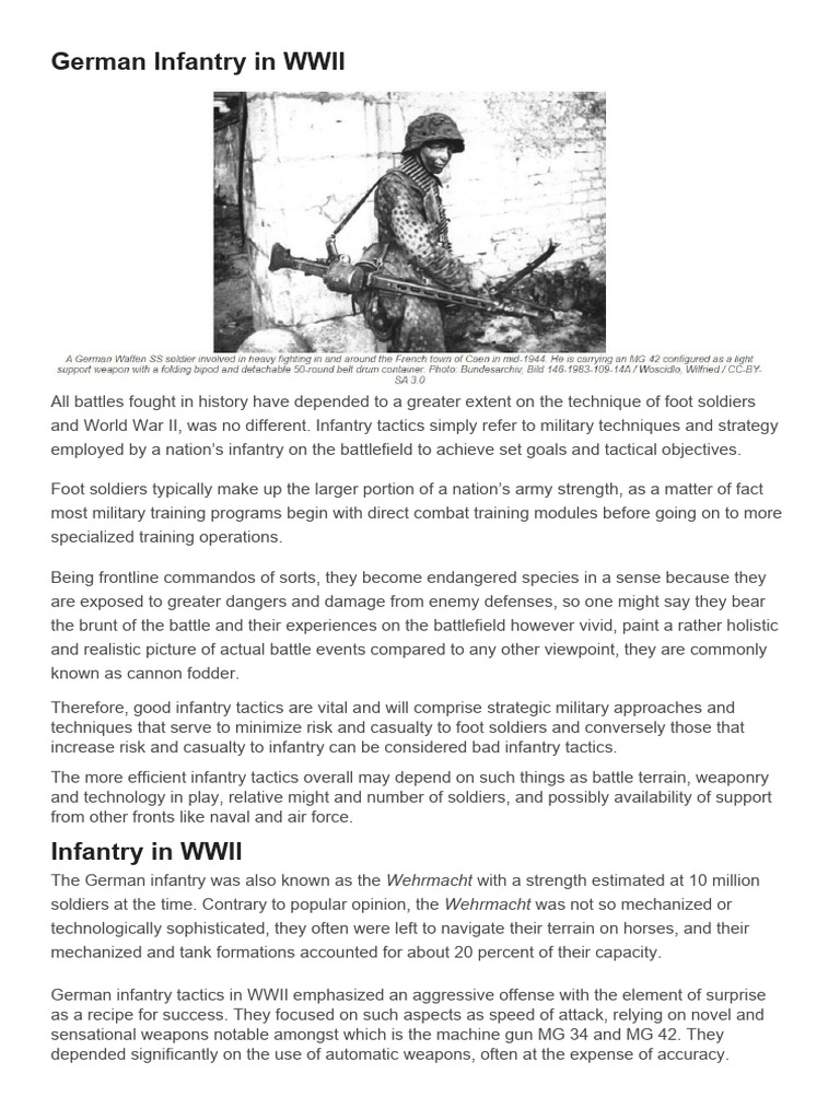 German Infantry in WWII | PDF | Infantry | Platoon