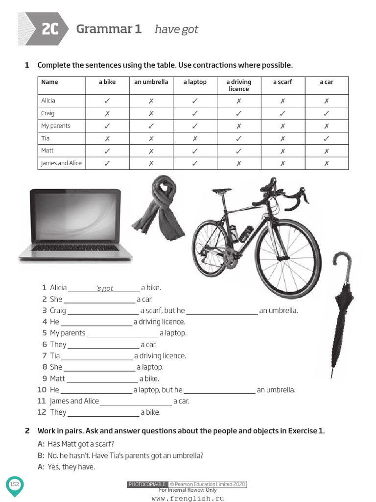 Grammar Exercises: "Have Got" Usage | PDF