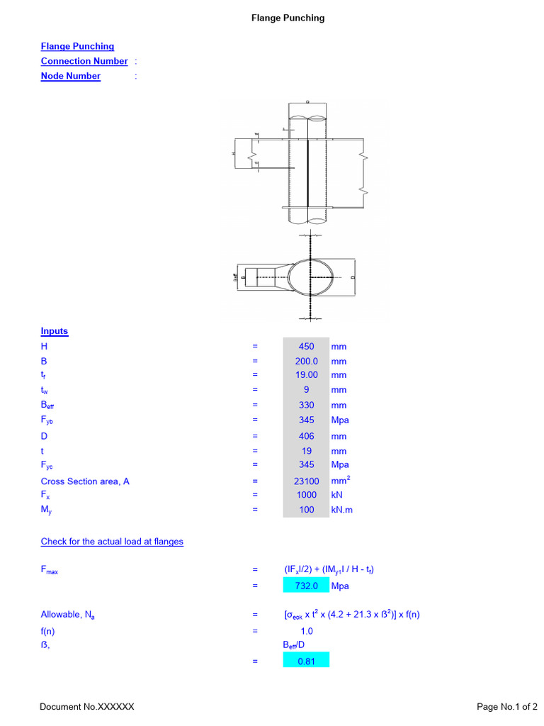 Flange Punching Load Calculation Guide | PDF