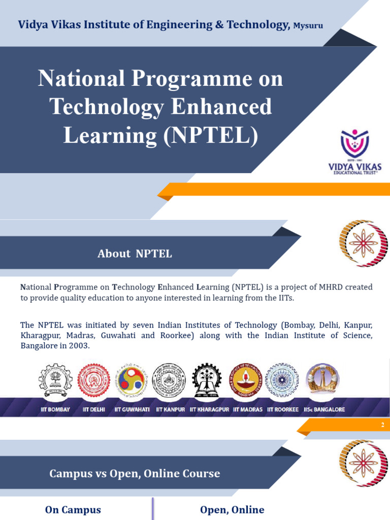 NPTEL Presentation For Orientation Program | PDF | Career & Growth | Business