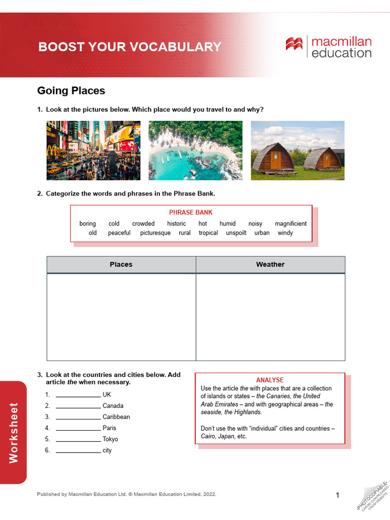 Boost Your Vocabulary: Going Places | PDF | Linguistics