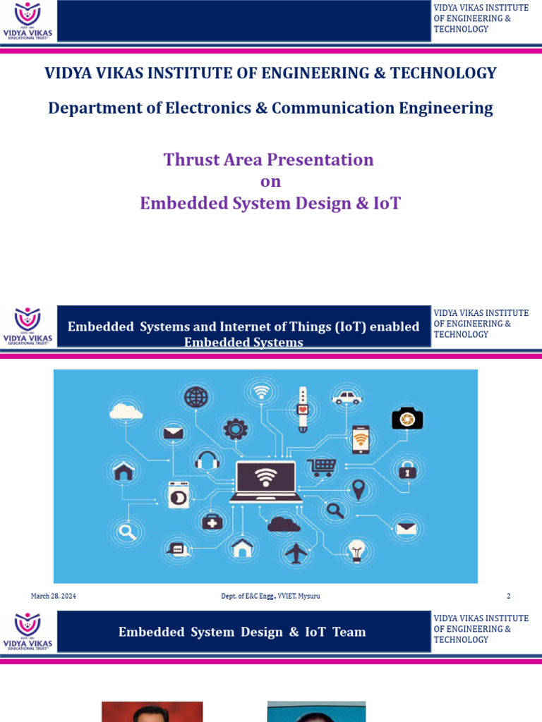 Embedded & IoT Thrust Area Presentation | PDF | Internet Of Things | Embedded System