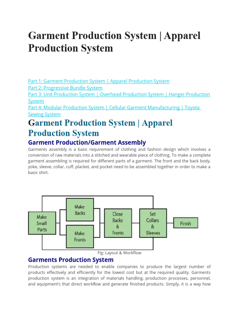 Garment Production System | PDF | Clothing | Sewing