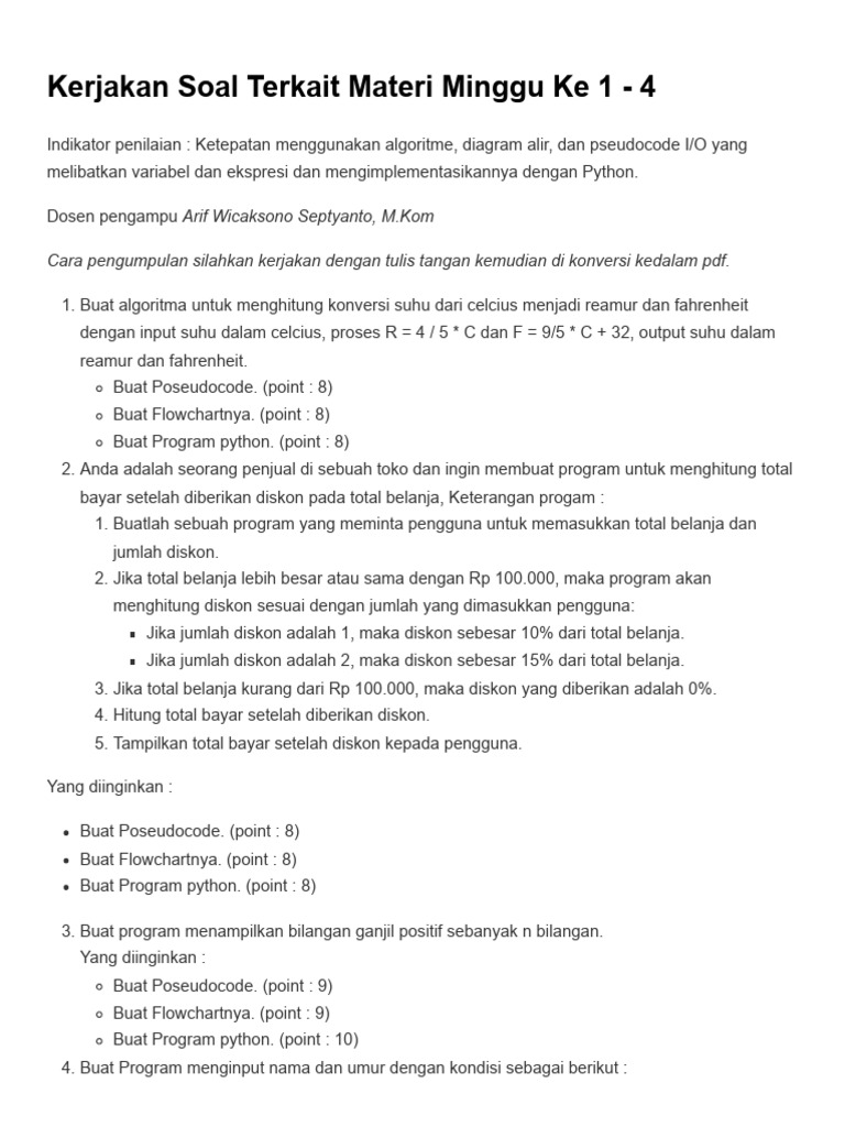 Tugas Algoritma dan Pemrograman | PDF