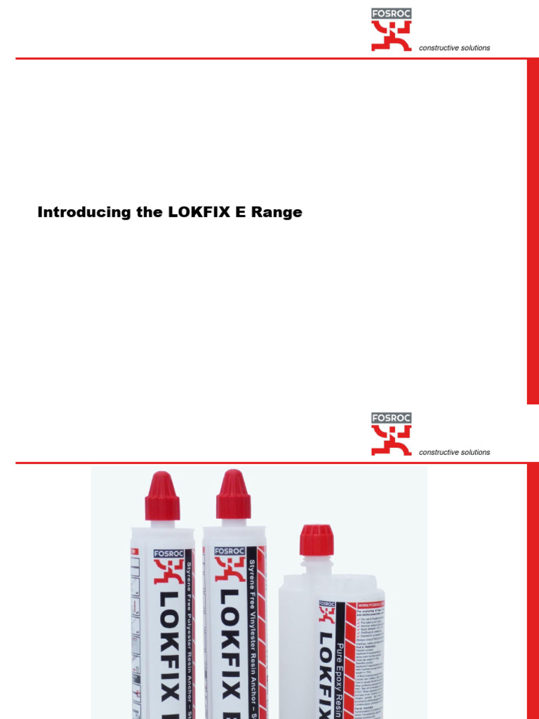 Lokfix E Series - Presentation | PDF | Concrete | Epoxy