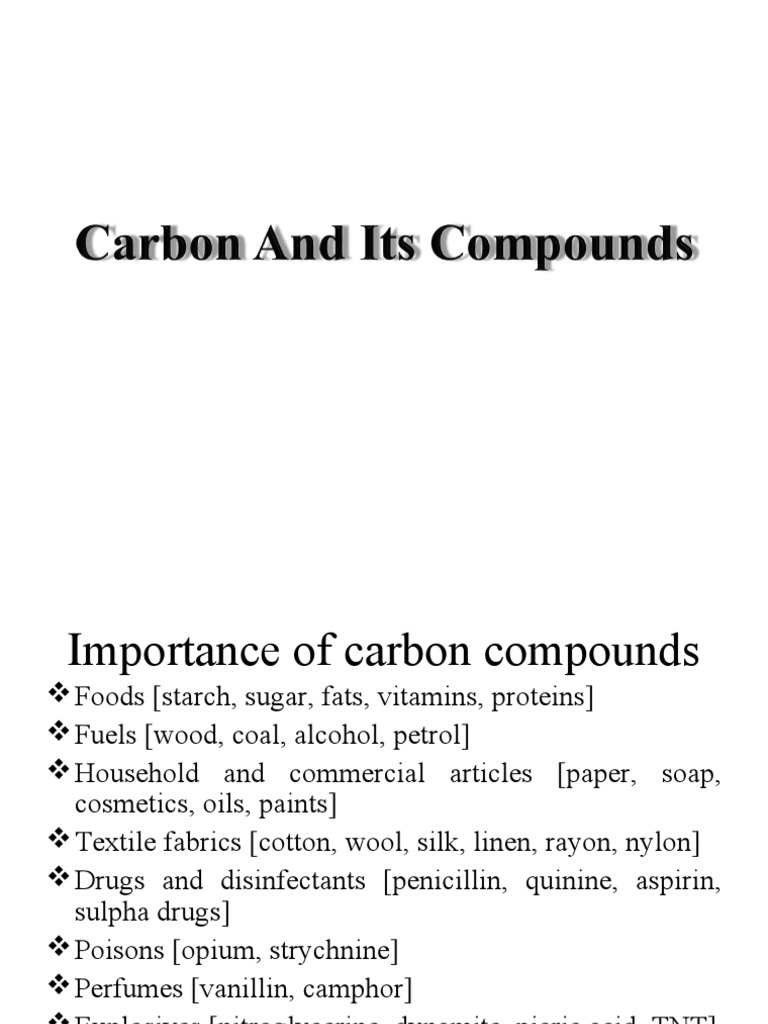 Carbon and Its Compounds | Chemical Reactions | Hydrocarbons