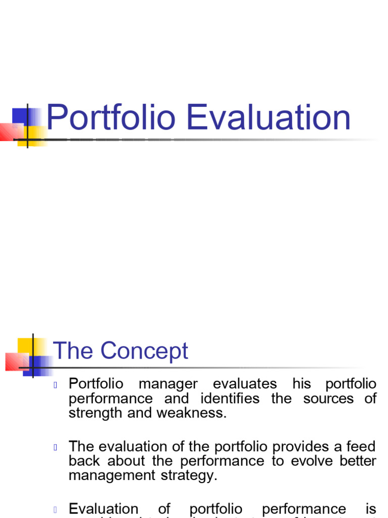 Portfolio evaluation | PDF | Sharpe Ratio | Risk