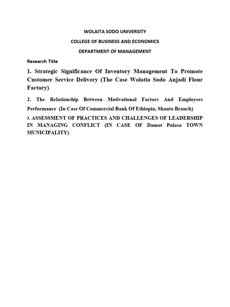 Wolaita Sodo University | PDF