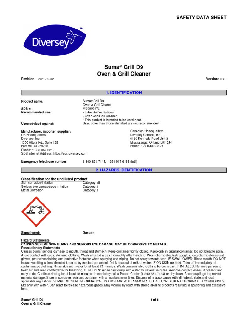 Suma D9 MSDS | PDF | Personal Protective Equipment | Firefighting