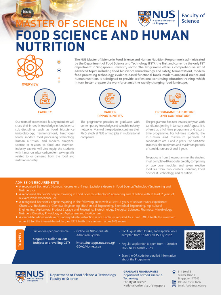 Nus Mos FSHN Aug 2023 | PDF | Food Science | Bachelor's Degree