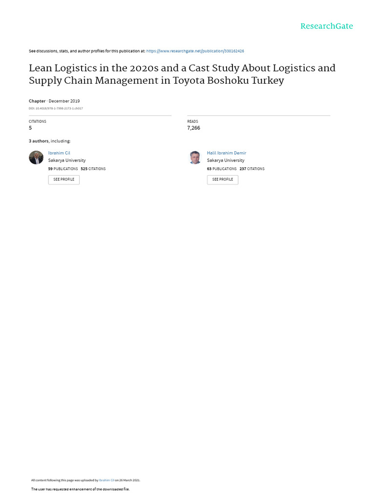 Lean Logistics in The 2020s and A Cast Study About Logistics and Supply ...