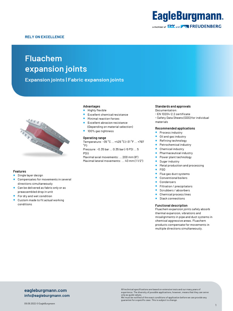 Fluachem Fabric Expansion Joints Overview | PDF | Duct (Flow ...