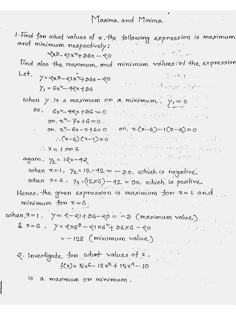 Maxima Minima | PDF