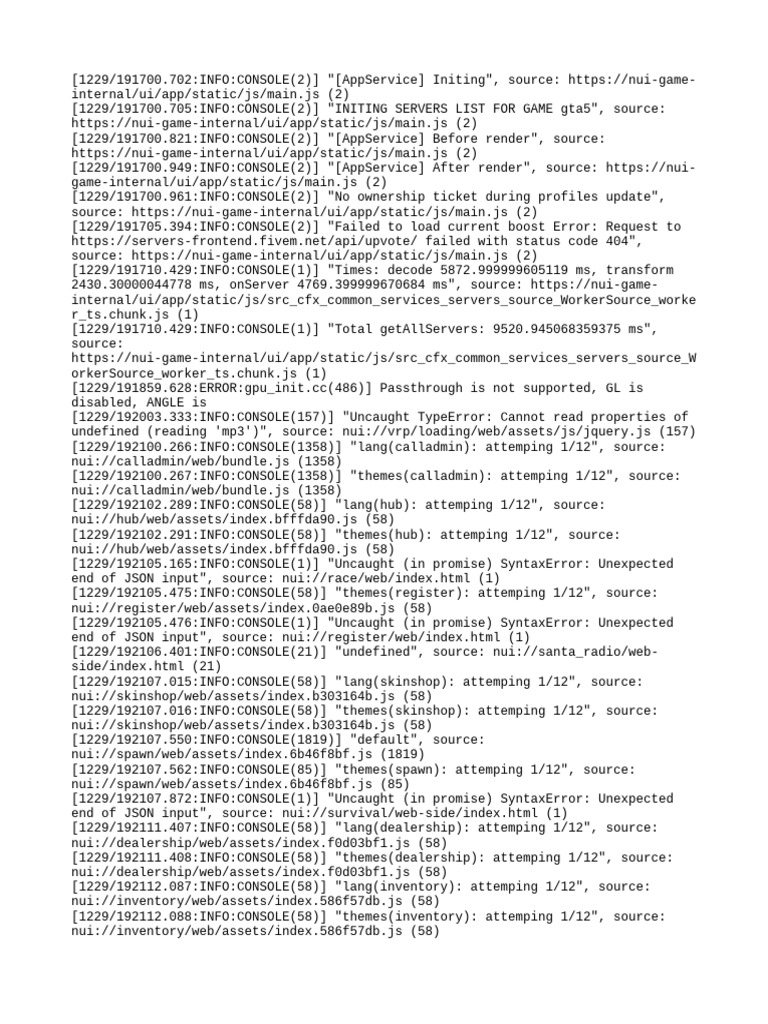 FiveM CEF Initialization Logs | PDF | Computer Engineering | Computer Science