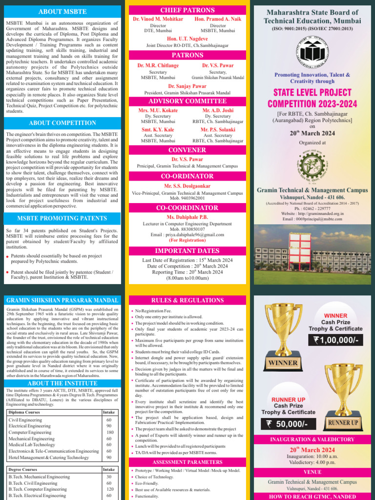 MSBTE Project Competition 2024 - Removed - 13032024 | PDF | Engineering ...