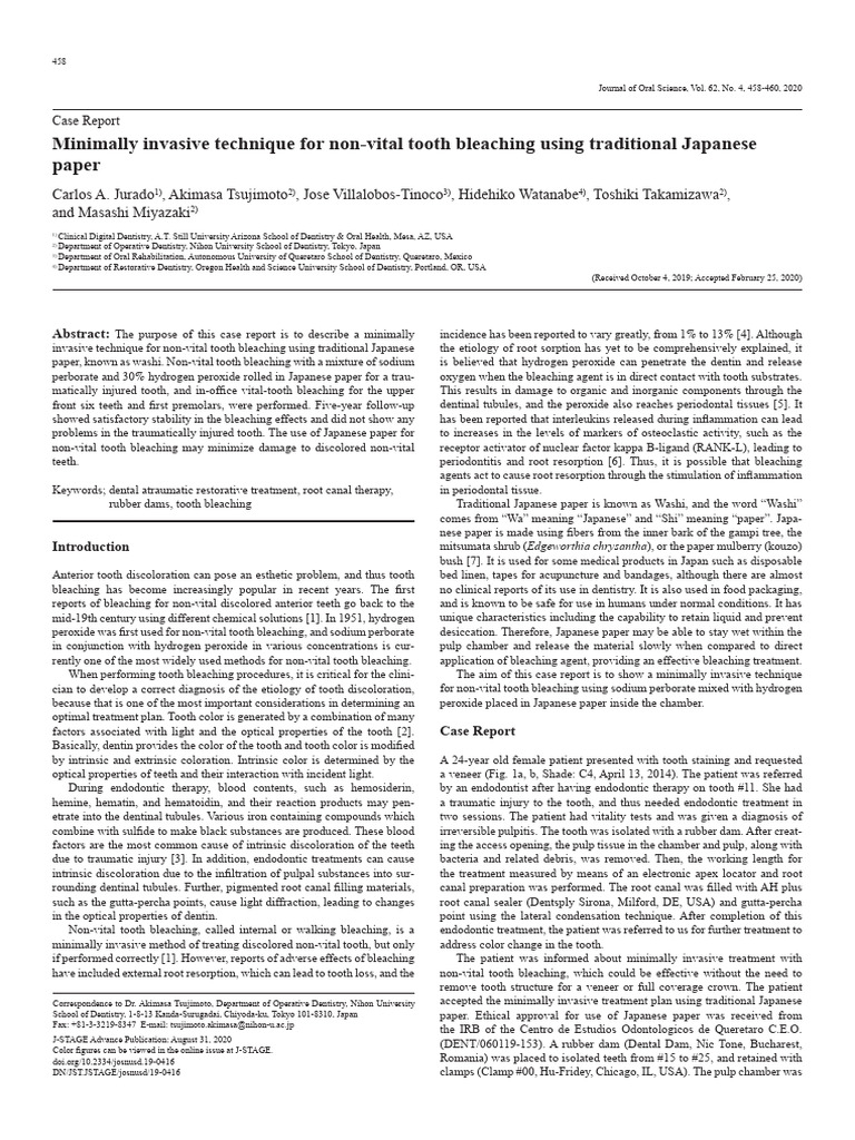 traditional japanese bleaching technique | PDF | Human Tooth | Mouth