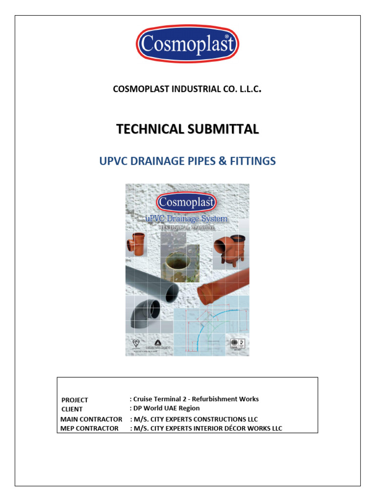 Cosmoplast UPVC Drainage Solutions | PDF | Dubai | United Arab Emirates