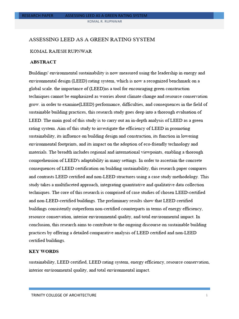 Evaluating LEED's Impact on Sustainability | PDF | Green Building ...