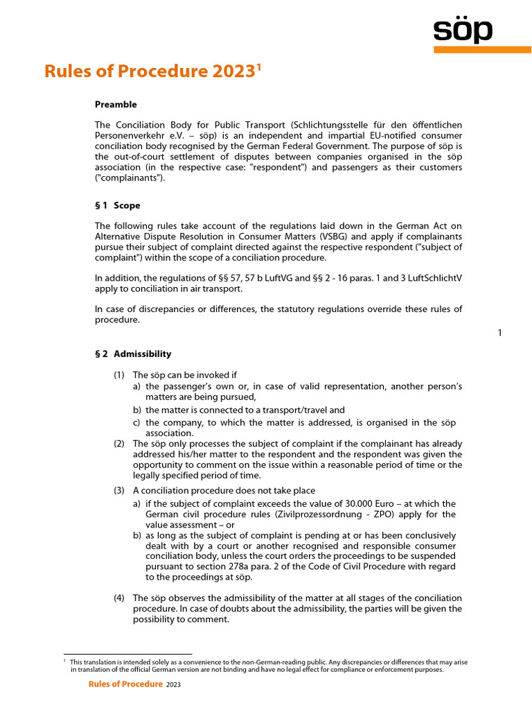 Soep Rules of Procedure - 2023 | PDF | Alternative Dispute Resolution | Complaint