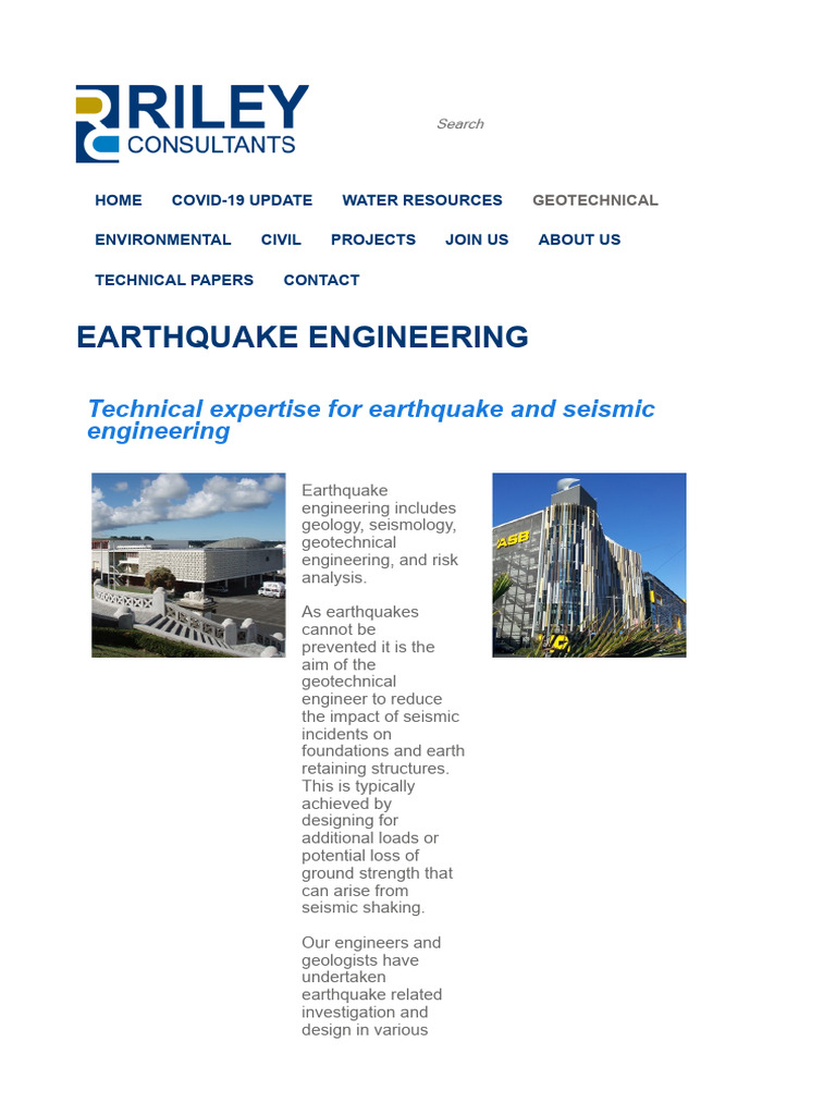 Riley Consultant-Geotech Services | PDF | Earthquake Engineering ...