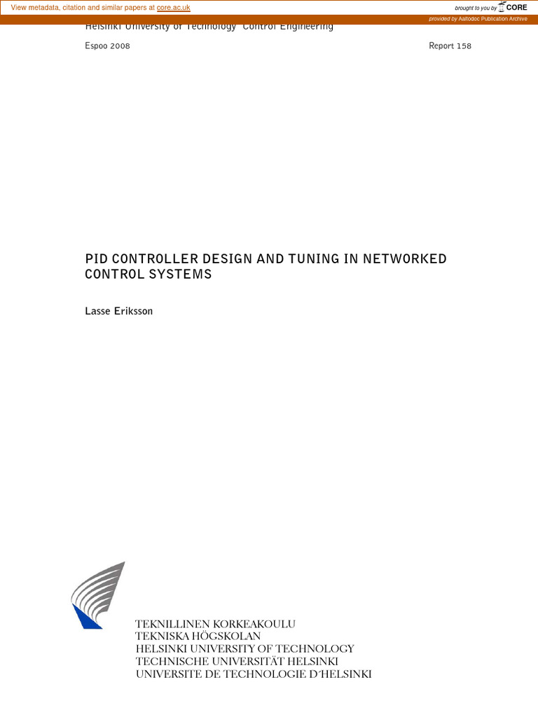 PID CONTROLLER DESIGN & TUNING IN NETWORKED CONTROL SYSTEMS | PDF | Control Theory | Computer ...