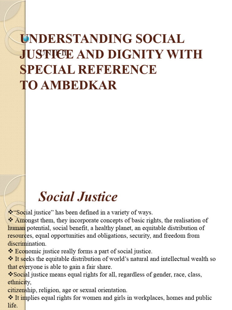 Understanding Social Justice and Dignity With Special Reference | PDF | Teachers | Social Justice