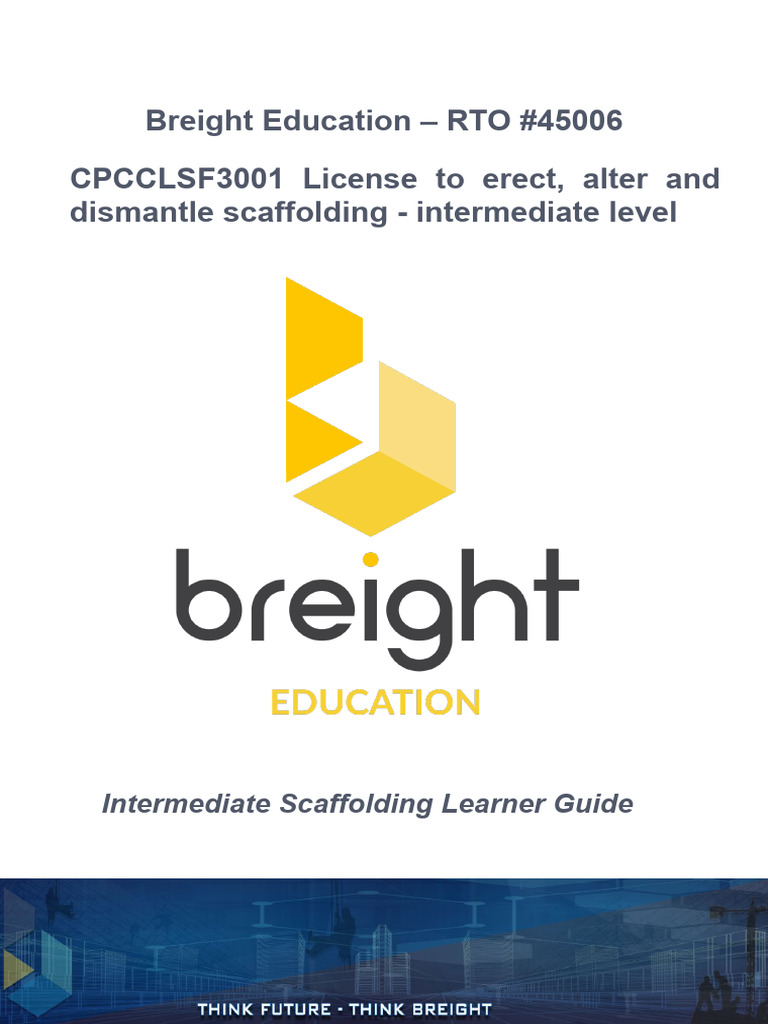CPCCLSF3001 Intermediate Scaffold | PDF | Scaffolding | Safety