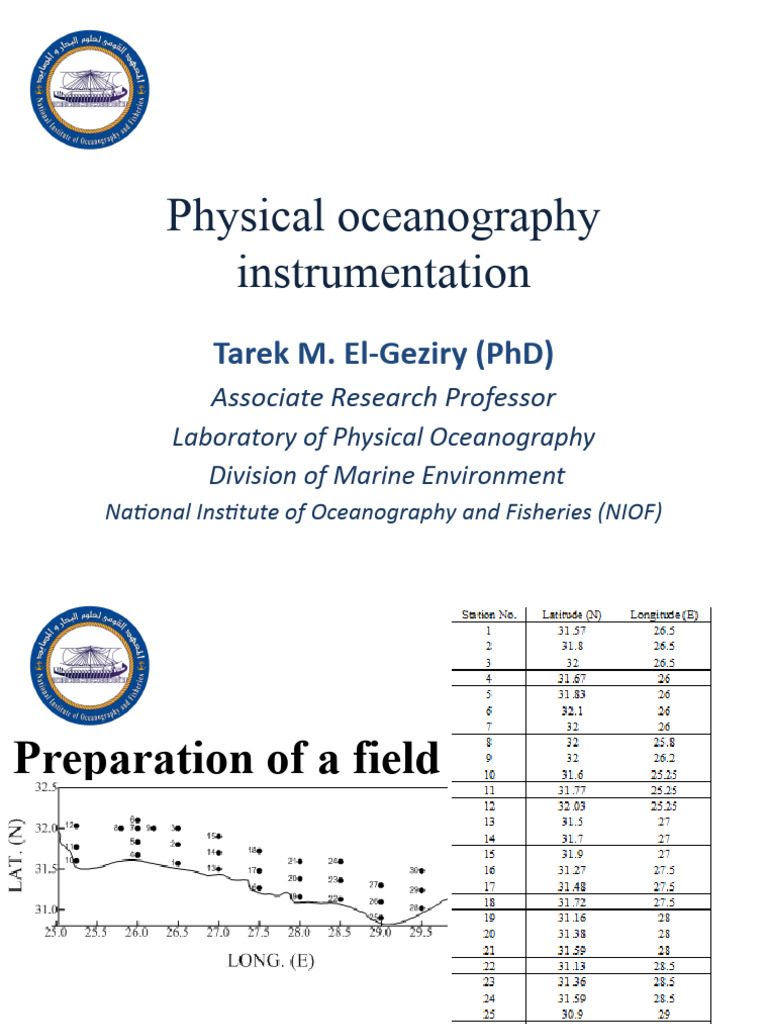 Physical Oceanography Instrumentation | PDF | Salinity | Seawater