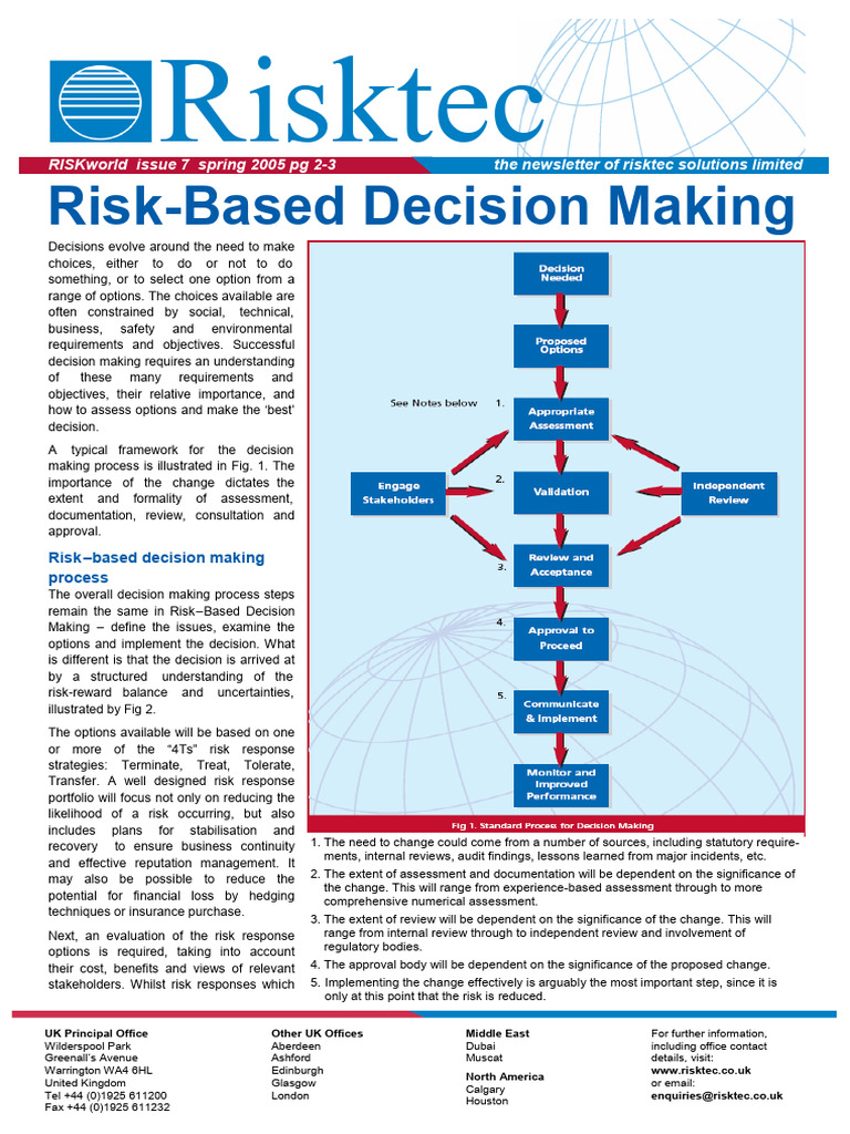 Risk Based Decision Making Pdf Risk Decision Making