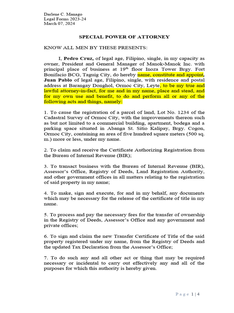 Spa Process of Titling | PDF