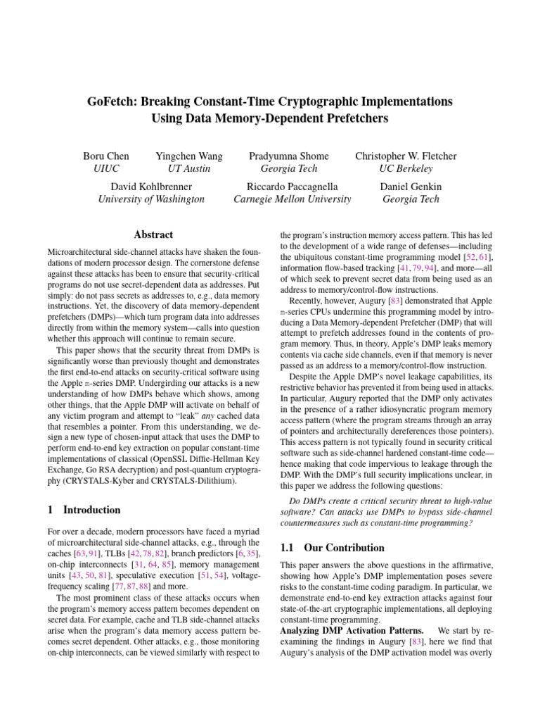 Gofetch | PDF | Cpu Cache | Pointer (Computer Programming)