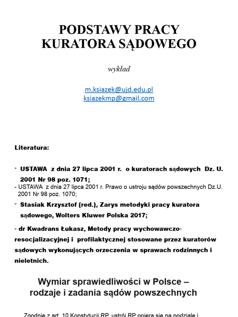 Podstawy Pracy Kuratora Sądowego v.3 | PDF Podstawy Pracy Kuratora Sądowego v.3 | PDF