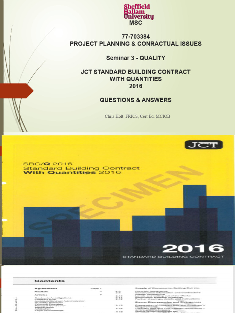 Sem 3.quality - JCT 2016 | PDF | Architect