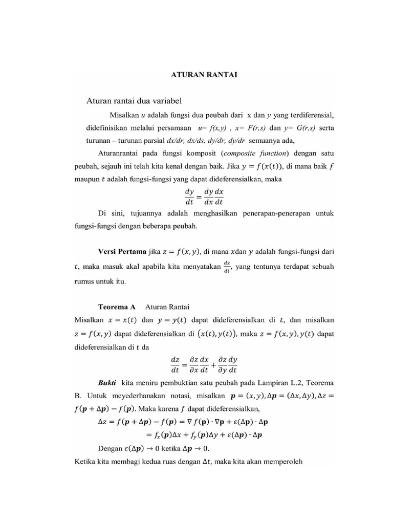 Aturan Rantai 2 Variable | PDF