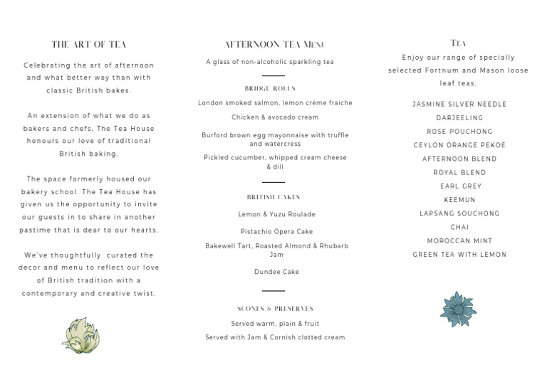 British Afternoon Tea Menu | PDF | Tea | Foods