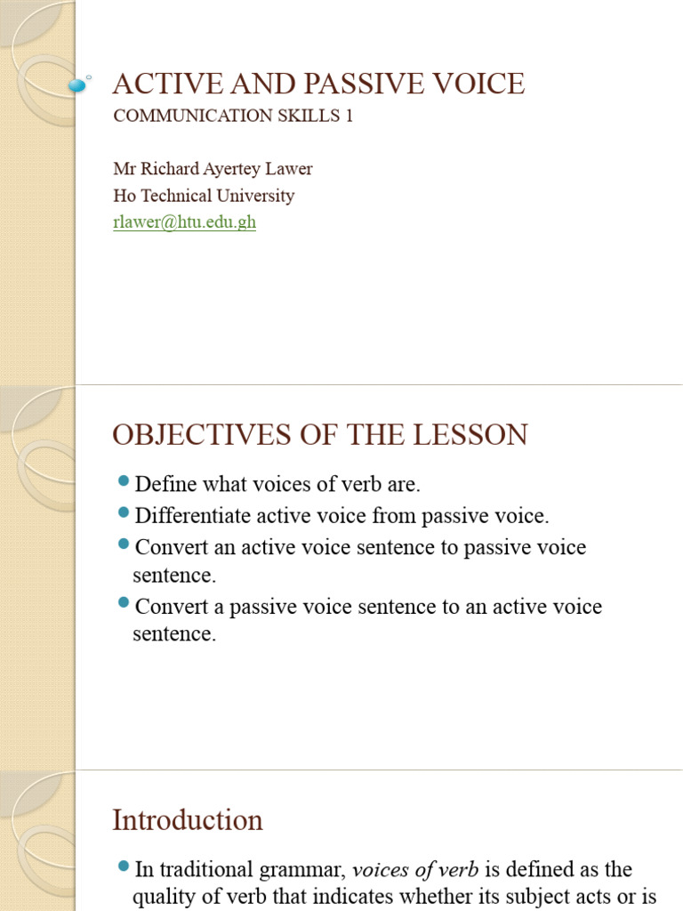 Active and Passive Voice-2 | PDF | Verb | Subject (Grammar)
