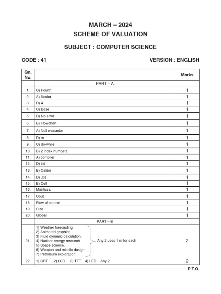 41-Computer Science (Answer Key) | PDF