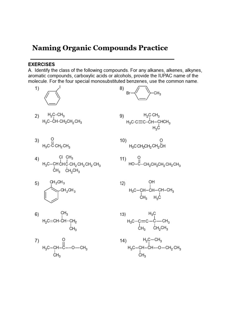 Assignment For 1 Puc Students Chemistry | PDF | Methyl Group | Ether